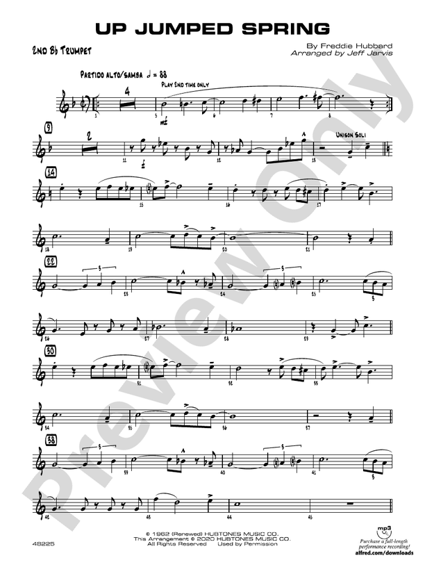 Up Jumped Spring: 2nd B-flat Trumpet: 2nd B-flat Trumpet Part - Digital Sheet Music Download