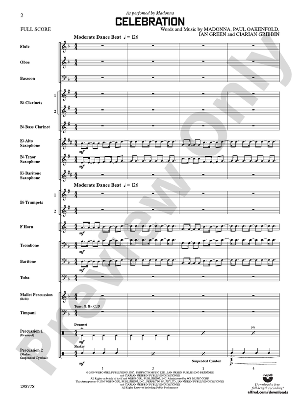 Celebration: Score: Concert Band Score - Digital Sheet Music Download