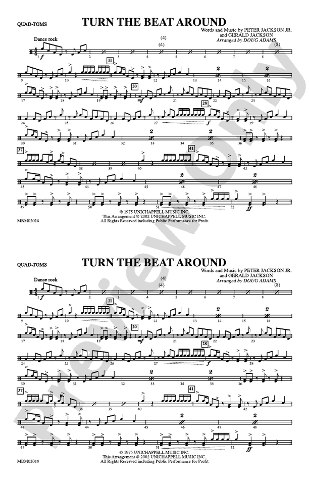 Turn the Beat Around: Quad-Toms: Quad-Toms Part - Digital Sheet Music ...