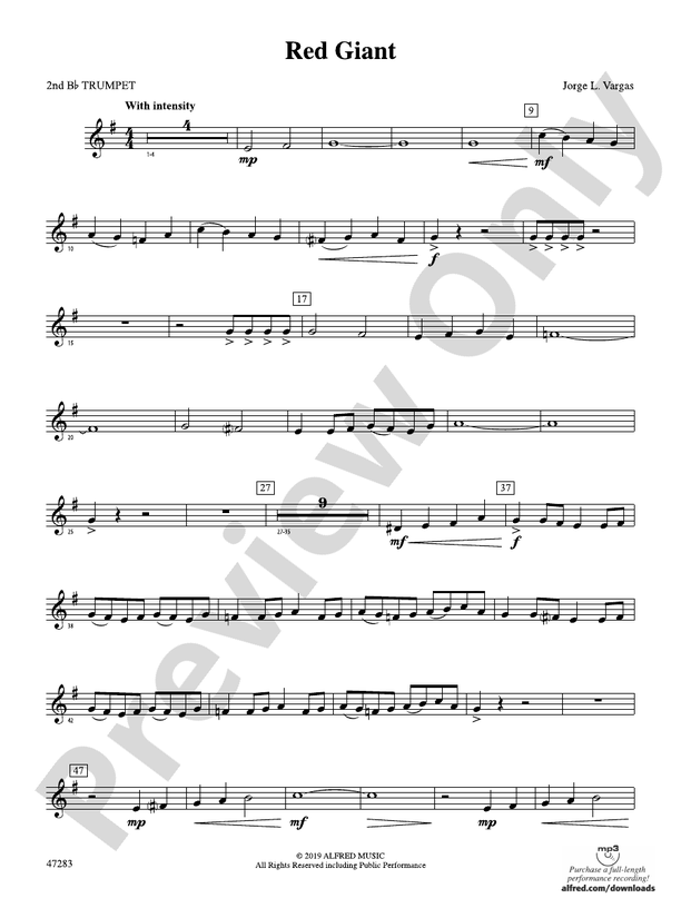 Red Giant: 2nd B-flat Trumpet: 2nd B-flat Trumpet Part - Digital Sheet Music Download