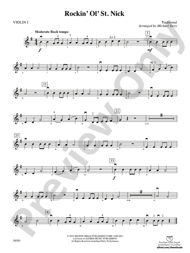 Rockin' Ol' St. Nick: 1st Violin: 1st Violin Part - Digital Sheet Music ...