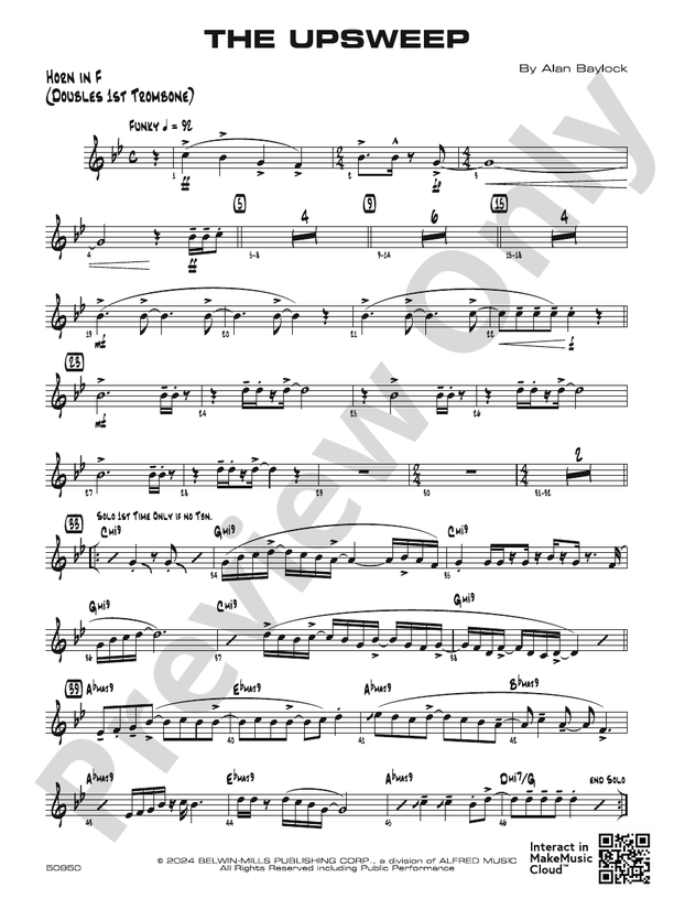 The Upsweep: 1st F Horn: 1st F Horn Part - Digital Sheet Music Download