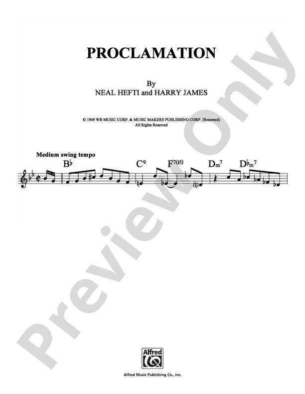 Proclamation: Lead Sheet: Harry James - Digital Sheet Music Download