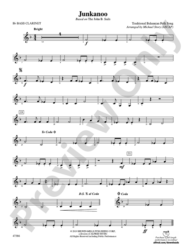 Junkanoo: B-flat Bass Clarinet: B-flat Bass Clarinet Part - Digital ...