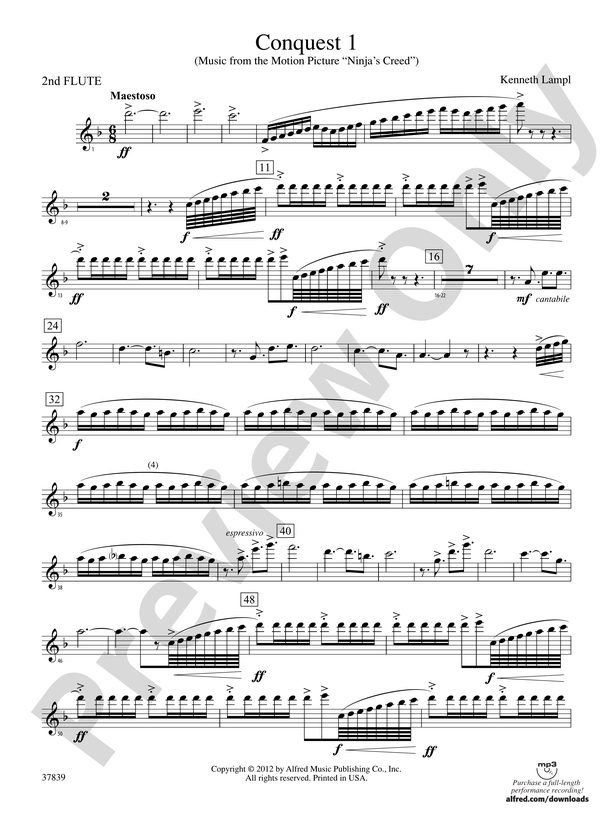 Conquest 1 (from the motion picture Ninja's Creed): 2nd Flute: 2nd ...