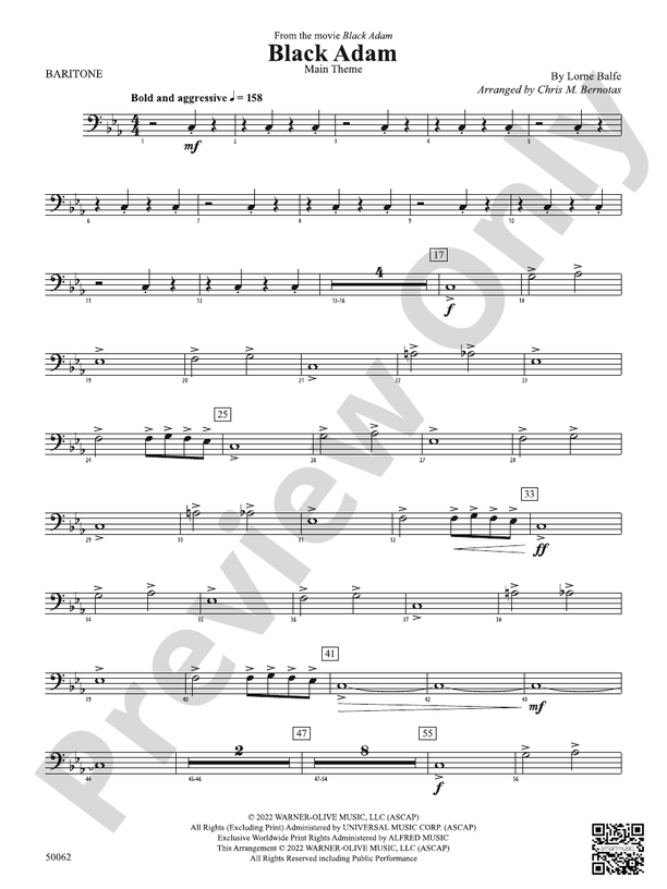 Black Adam: Baritone B.C.: Baritone B.C. Part - Digital Sheet Music ...