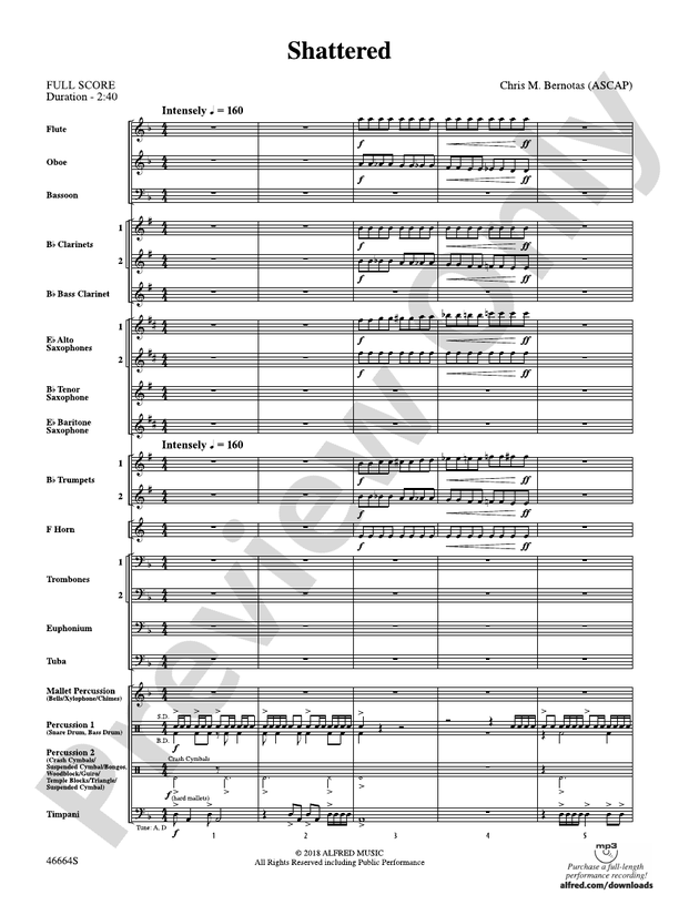 Shattered: Score: Concert Band Score - Digital Sheet Music Download