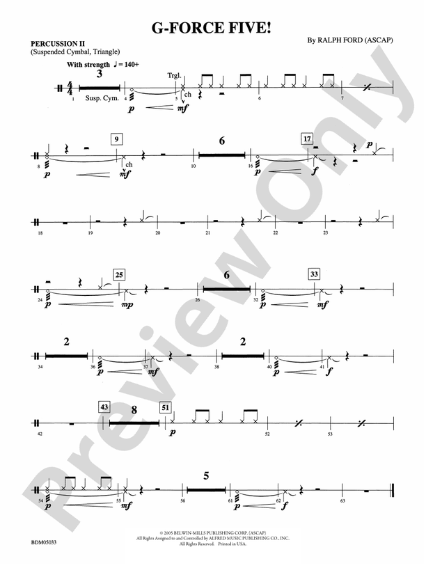 G-Force Five!: 2nd Percussion: 2nd Percussion Part - Digital Sheet ...
