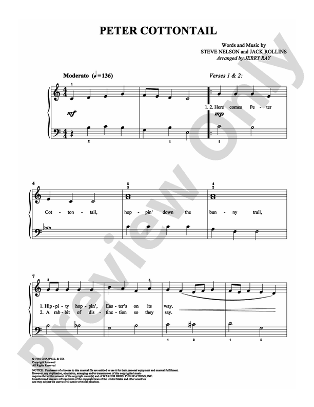 Peter Cottontail: Easy Piano: Steve Nelson - Digital Sheet Music Download