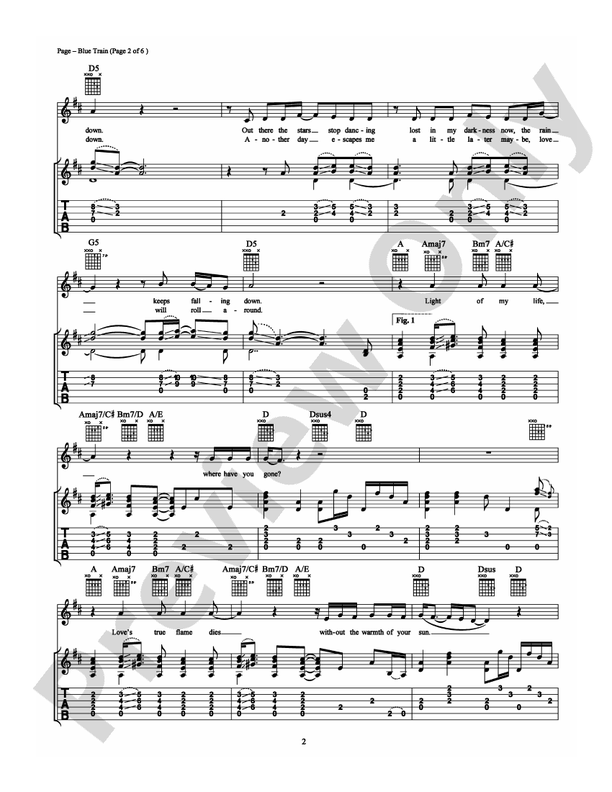 Blue Train: Guitar TAB: Jimmy Page - Digital Sheet Music Download