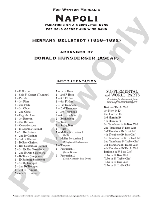 Napoli: Score: Concert Band Score - Digital Sheet Music Download