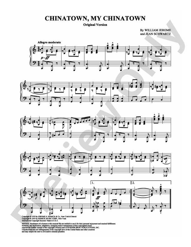 Chinatown, My Chinatown (Original): Piano: William Jerome - Digital ...