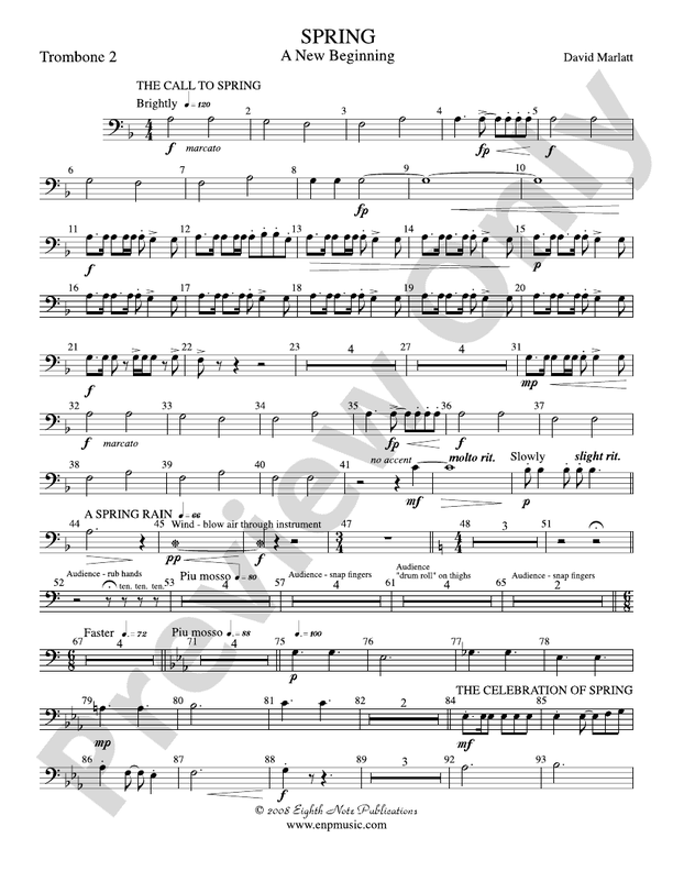 Spring (A New Beginning): 2nd Trombone: 2nd Trombone Part - Digital ...