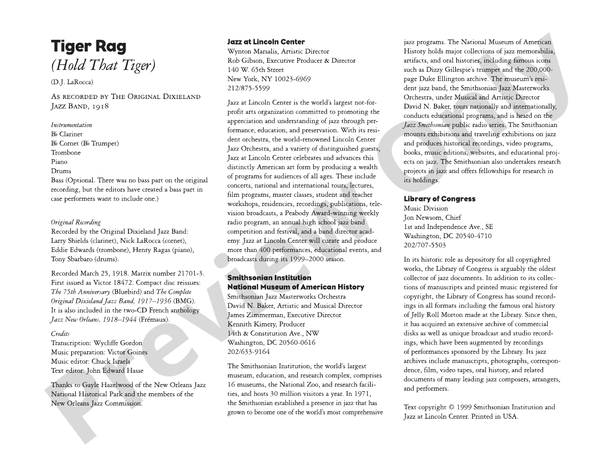 Tiger Rag (Hold That Tiger): Score: Jazz Ensemble Score - Digital Sheet ...