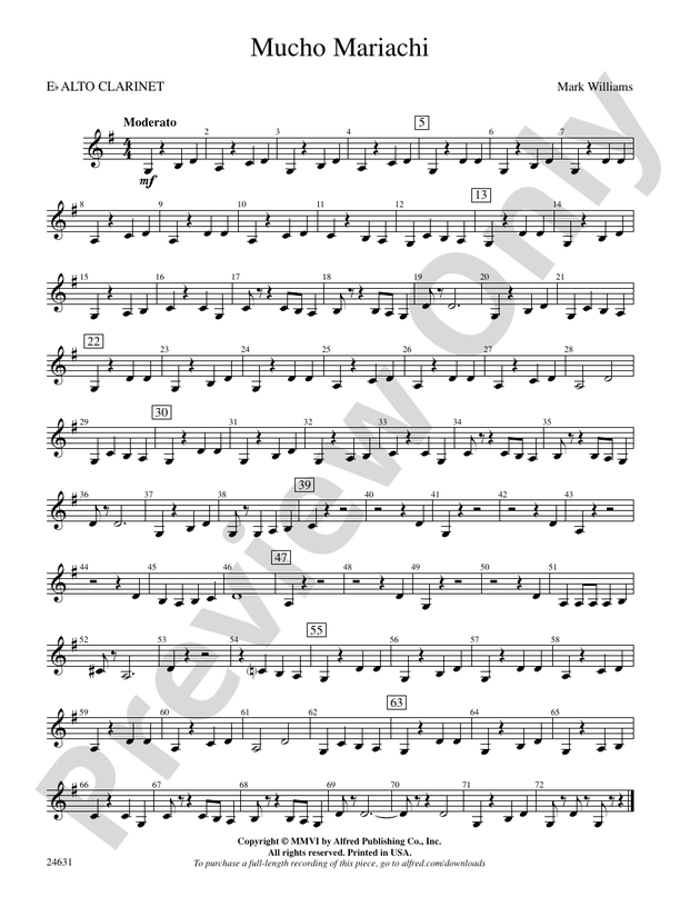 Mucho Mariachi: E-flat Alto Clarinet: E-flat Alto Clarinet Part ...