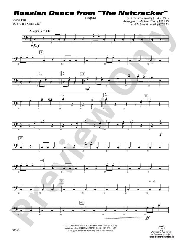 Russian Dance from The Nutcracker: (wp) B-flat Tuba B.C.: (wp) B-flat ...