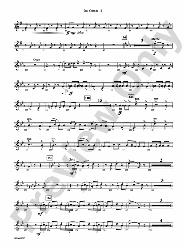 Pineapple Poll (Suite from the Ballet): 2nd B-flat Cornet: 2nd B-flat Cornet Part - Digital ...