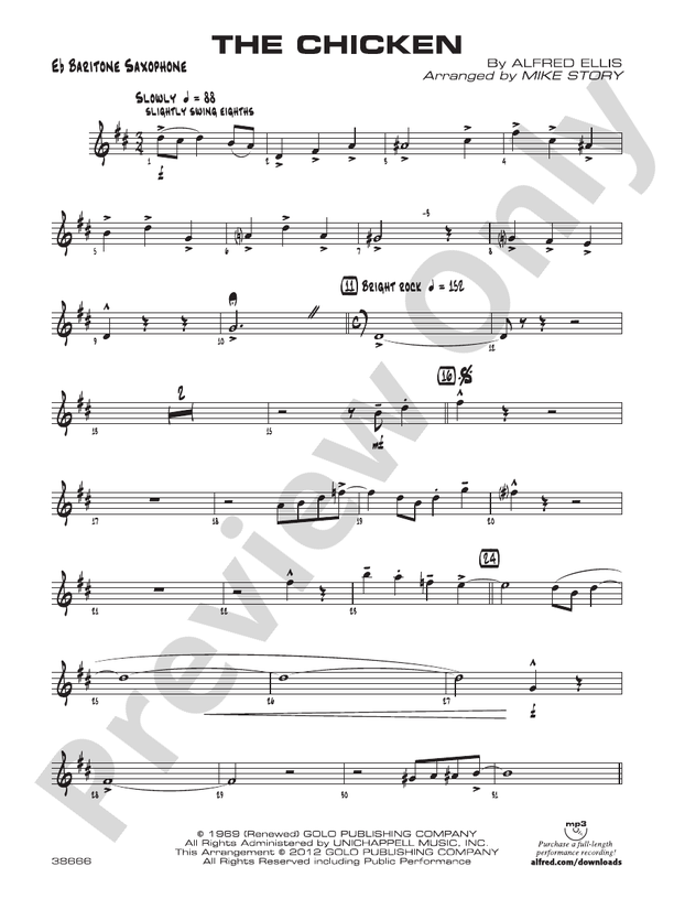 The Chicken: E-flat Baritone Saxophone: E-flat Baritone Saxophone Part ...