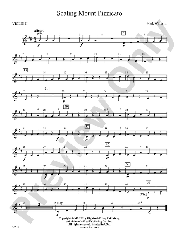 Scaling Mount Pizzicato: 2nd Violin: 2nd Violin Part - Digital Sheet Music Download