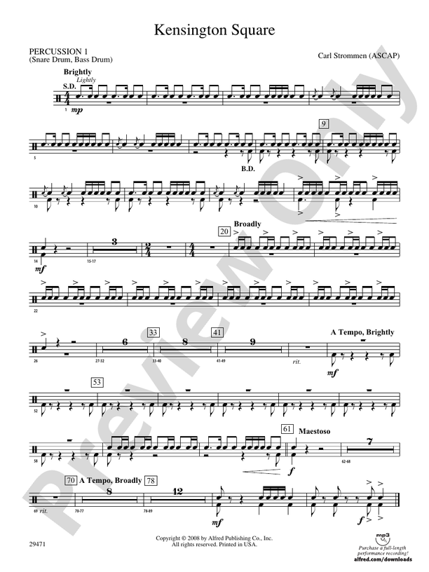 Kensington Square: 1st Percussion: 1st Percussion Part - Digital Sheet ...