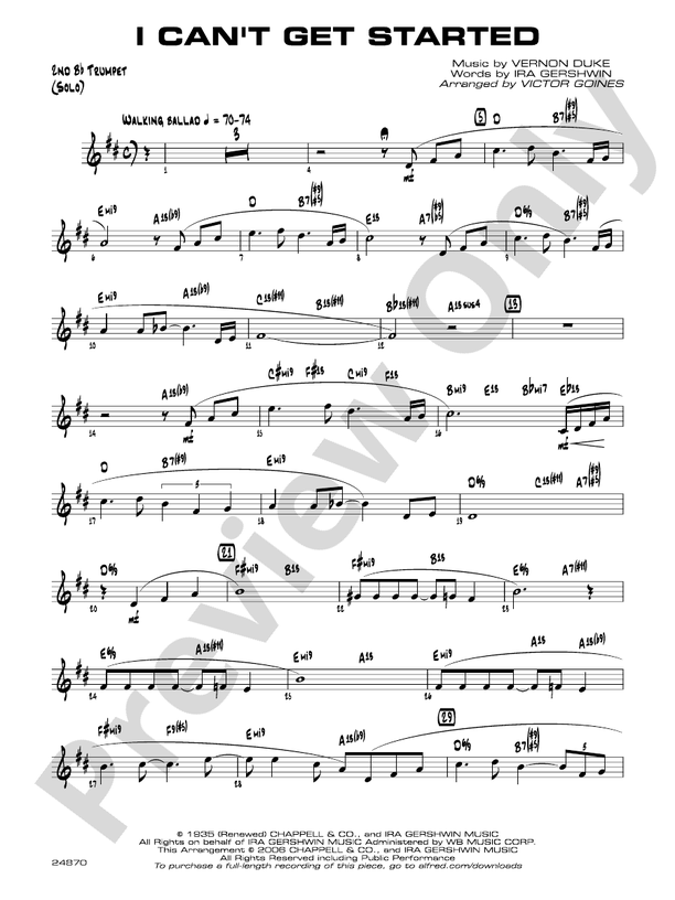 I Can't Get Started: 2nd B-flat Trumpet: 2nd B-flat Trumpet Part - Digital Sheet Music Download