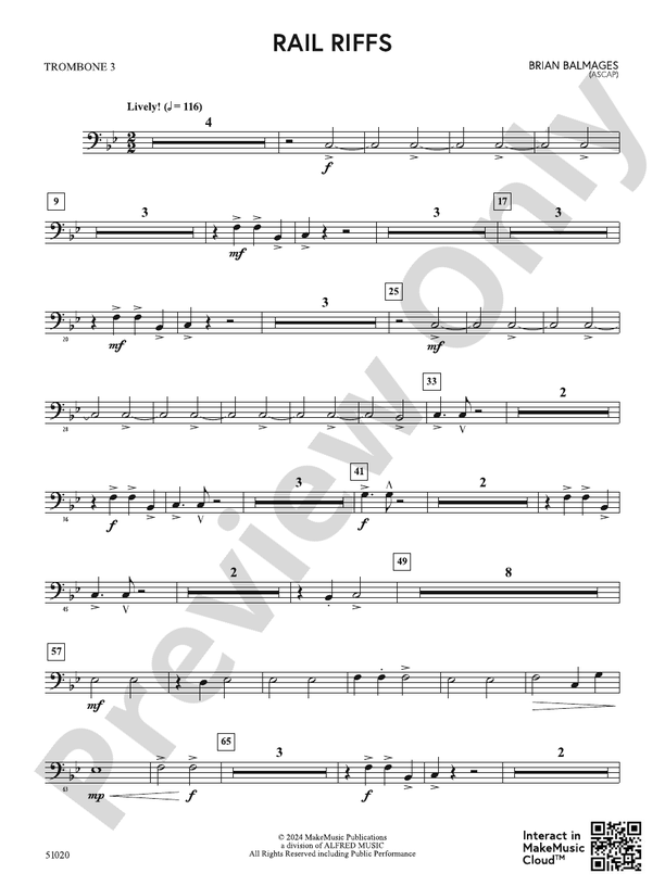Rail Riffs: 3rd Trombone: 3rd Trombone Part - Digital Sheet Music Download
