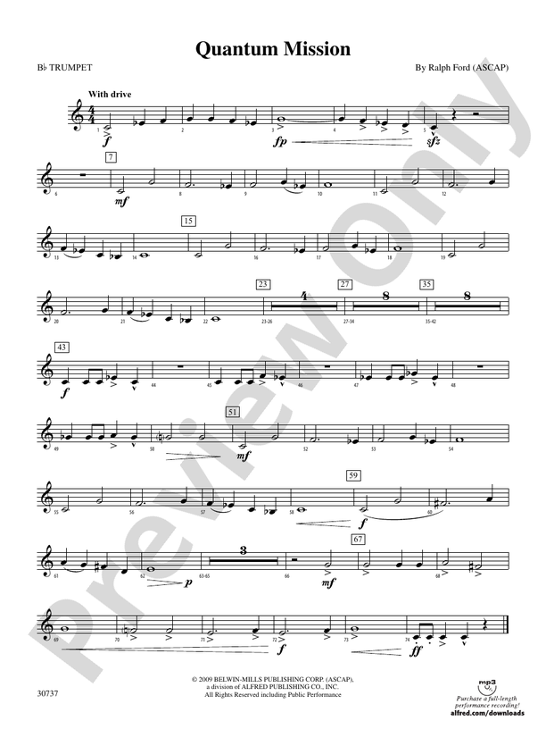 Quantum Mission: 1st B-flat Trumpet: 1st B-flat Trumpet Part - Digital ...