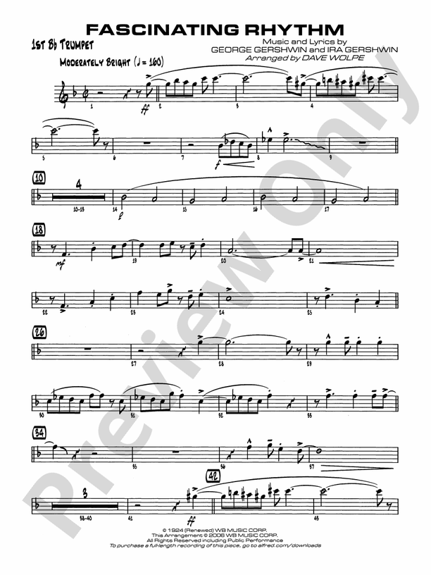 Fascinating Rhythm: 1st B-flat Trumpet: 1st B-flat Trumpet Part ...