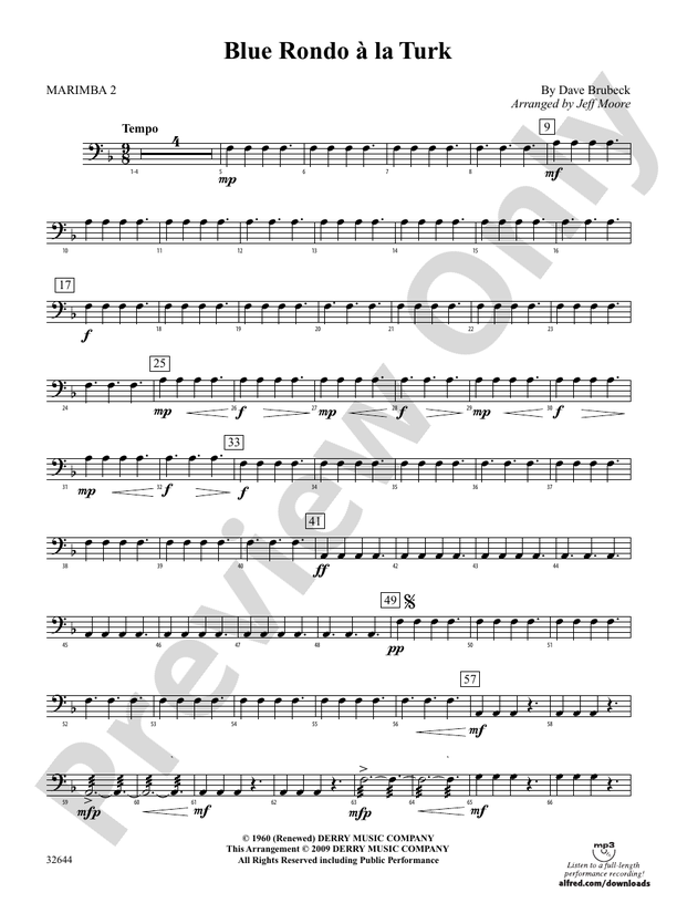 Blue Rondo à la Turk: 2nd Percussion: 2nd Percussion Part - Digital ...