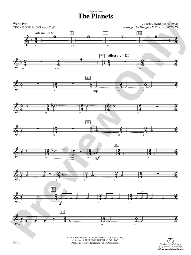 The Planets Wp 1st B Flat Trombone T C Wp 1st B Flat Trombone T