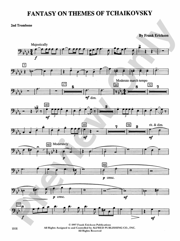 Fantasy on Themes from Tchaikovsky: 2nd Trombone: 2nd Trombone Part - Digital Sheet Music Download