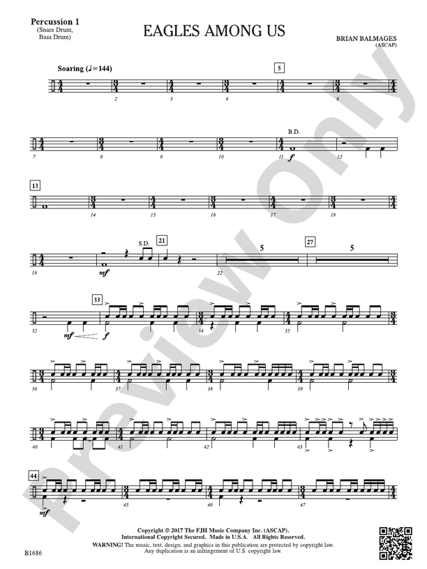 Eagles Among Us: Percussion 1: Percussion 1 Part: Brian Balmages ...