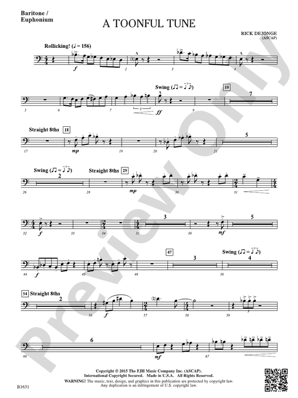 A Toonful Tune: Baritone / Euphonium: Baritone / Euphonium Part: Rick ...