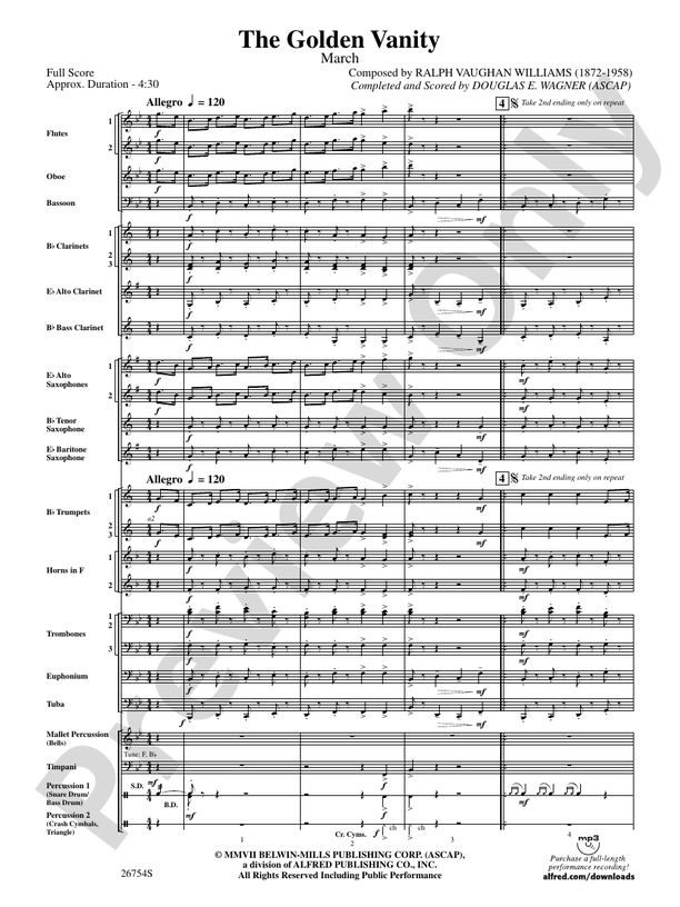 The Golden Vanity: Score: Concert Band Score - Digital Sheet Music Download