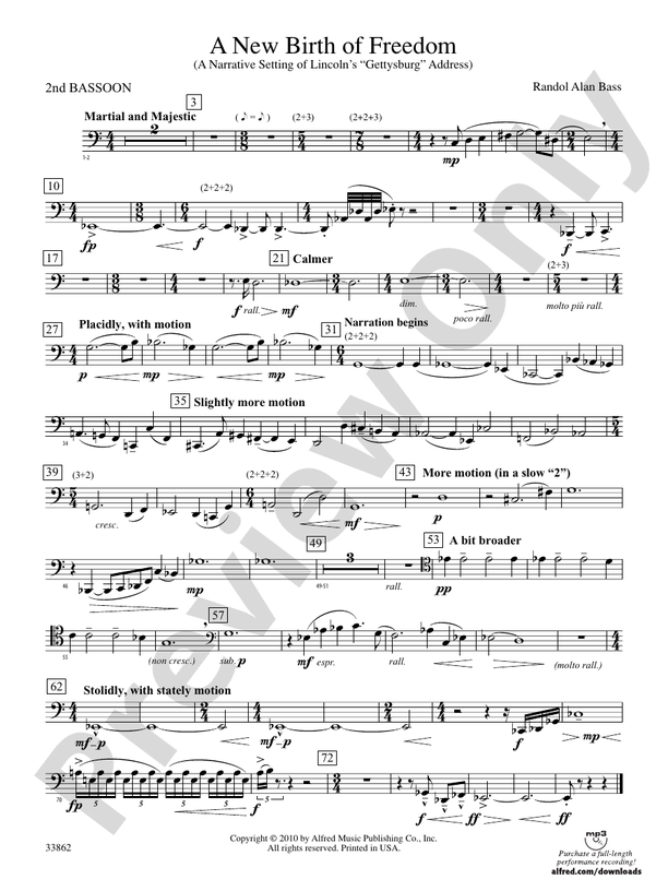 A New Birth of Freedom: 2nd Bassoon: 2nd Bassoon Part - Digital Sheet ...
