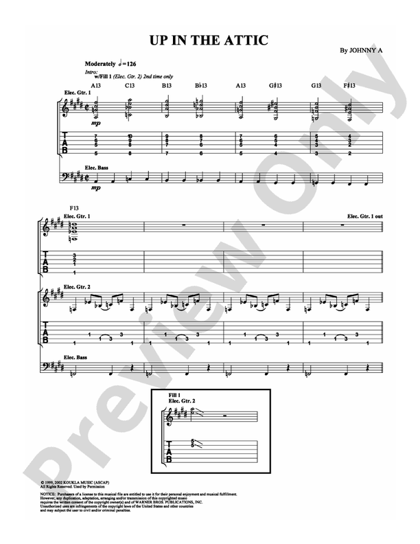 Up in the Attic: Guitar TAB: Johnny A. - Digital Sheet Music Download