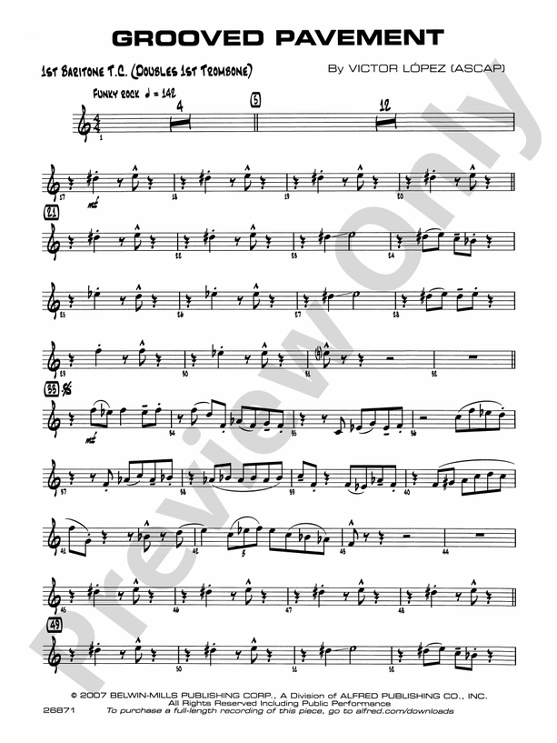 Grooved Pavement: Baritone T.C.: Baritone T.C. Part - Digital Sheet ...