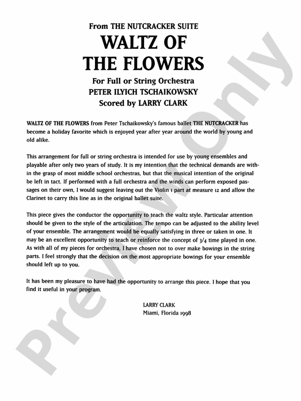 Waltz of the Flowers (from The Nutcracker Suite): Score: Full Orchestra ...