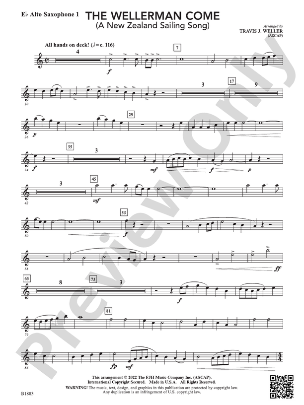 The Wellerman Come: E-flat Alto Saxophone 1: E-flat Alto Saxophone 1 ...