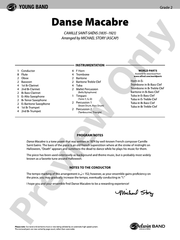 Danse Macabre: Score: Concert Band Score - Digital Sheet Music Download