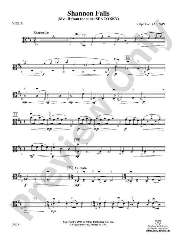 Shannon Falls: Viola: Viola Part - Digital Sheet Music Download