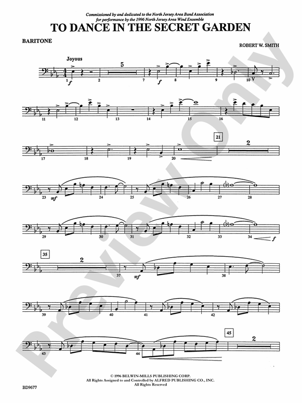 To Dance in the Secret Garden: Baritone B.C.: Baritone B.C. Part - Digital Sheet Music Download