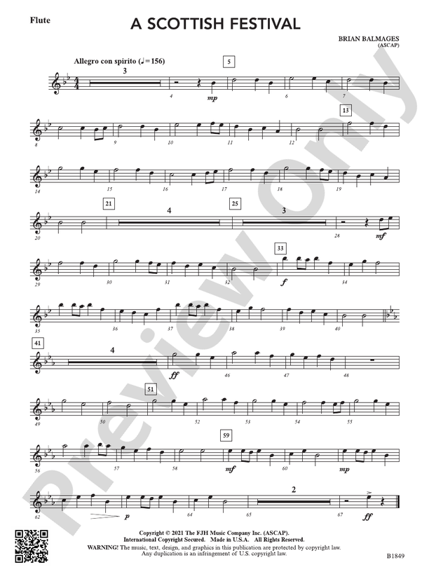 A Scottish Festival: Flute: Flute Part: Brian Balmages - Digital Sheet ...