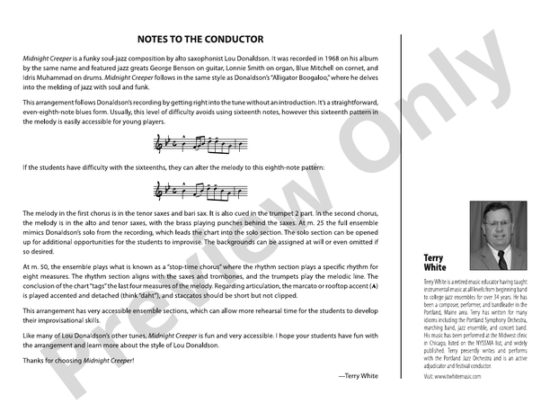Midnight Creeper: Score: Jazz Ensemble Score - Digital Sheet Music Download
