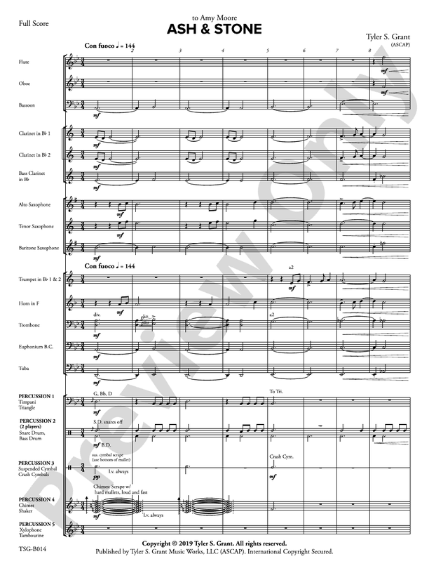 Ash & Stone: Score: Concert Band Score - Digital Sheet Music Download