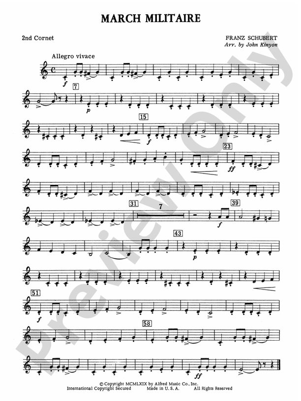 March Militaire: 2nd B-flat Cornet: 2nd B-flat Cornet Part - Digital ...