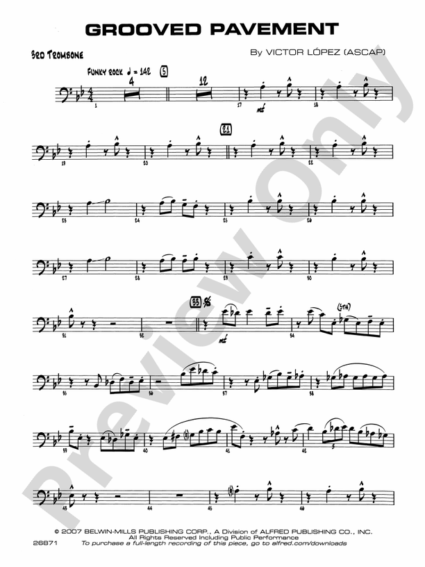 Grooved Pavement: 3rd Trombone: 3rd Trombone Part - Digital Sheet Music Download