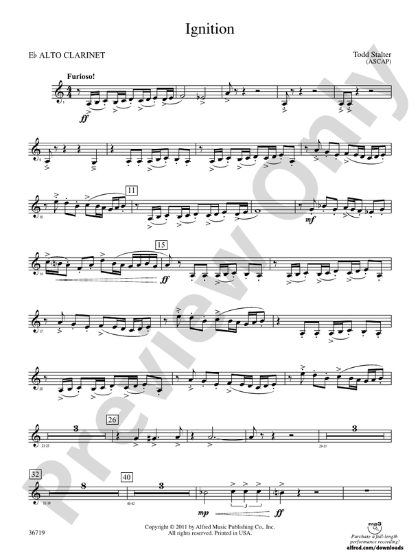 Ignition: (wp) E-flat Alto Clarinet: (wp) E-flat Alto Clarinet World Part - Digital Sheet Music ...
