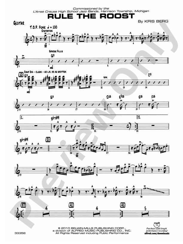 Rule the Roost: Guitar: Guitar Part - Digital Sheet Music Download