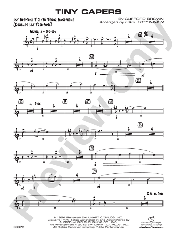 Tiny Capers: Baritone T.C.: Baritone T.C. Part - Digital Sheet Music Download